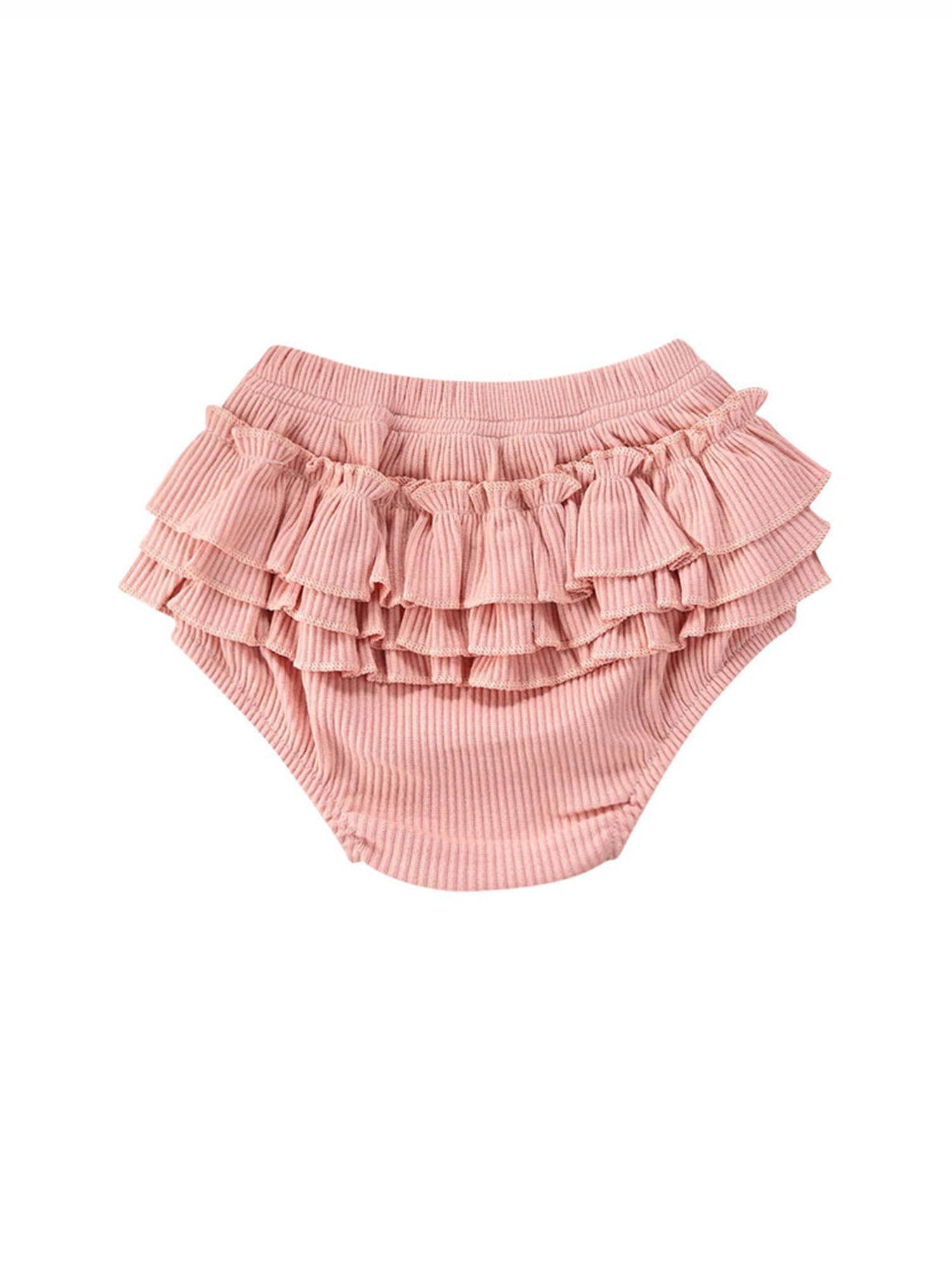 TheFound Newborn Baby Girl Bloomers Diaper Cover Shorts Ribbed Ruffle ...