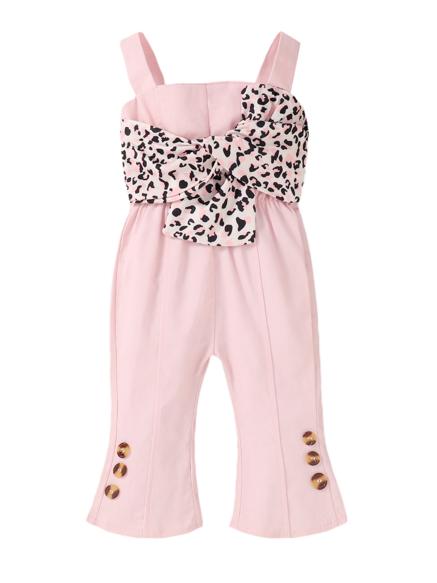 TheFound Toddler Baby Girl Leopard Print One Piece Romper Jumpsuit Outfit Sleeveless Straps ...