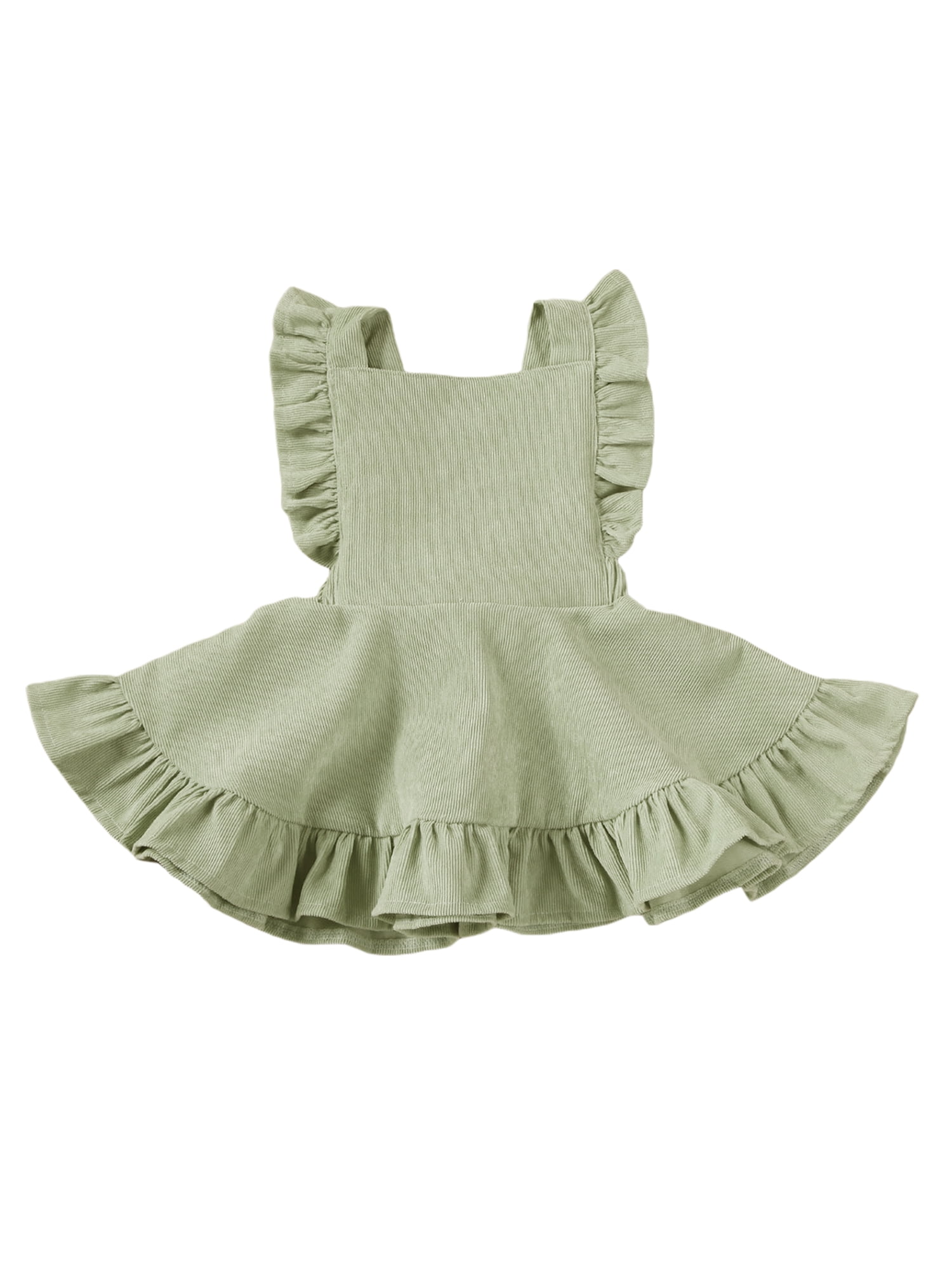 TheFound Toddler Baby Girl Suspender Skirt Corduroy Ruffled Strap ...