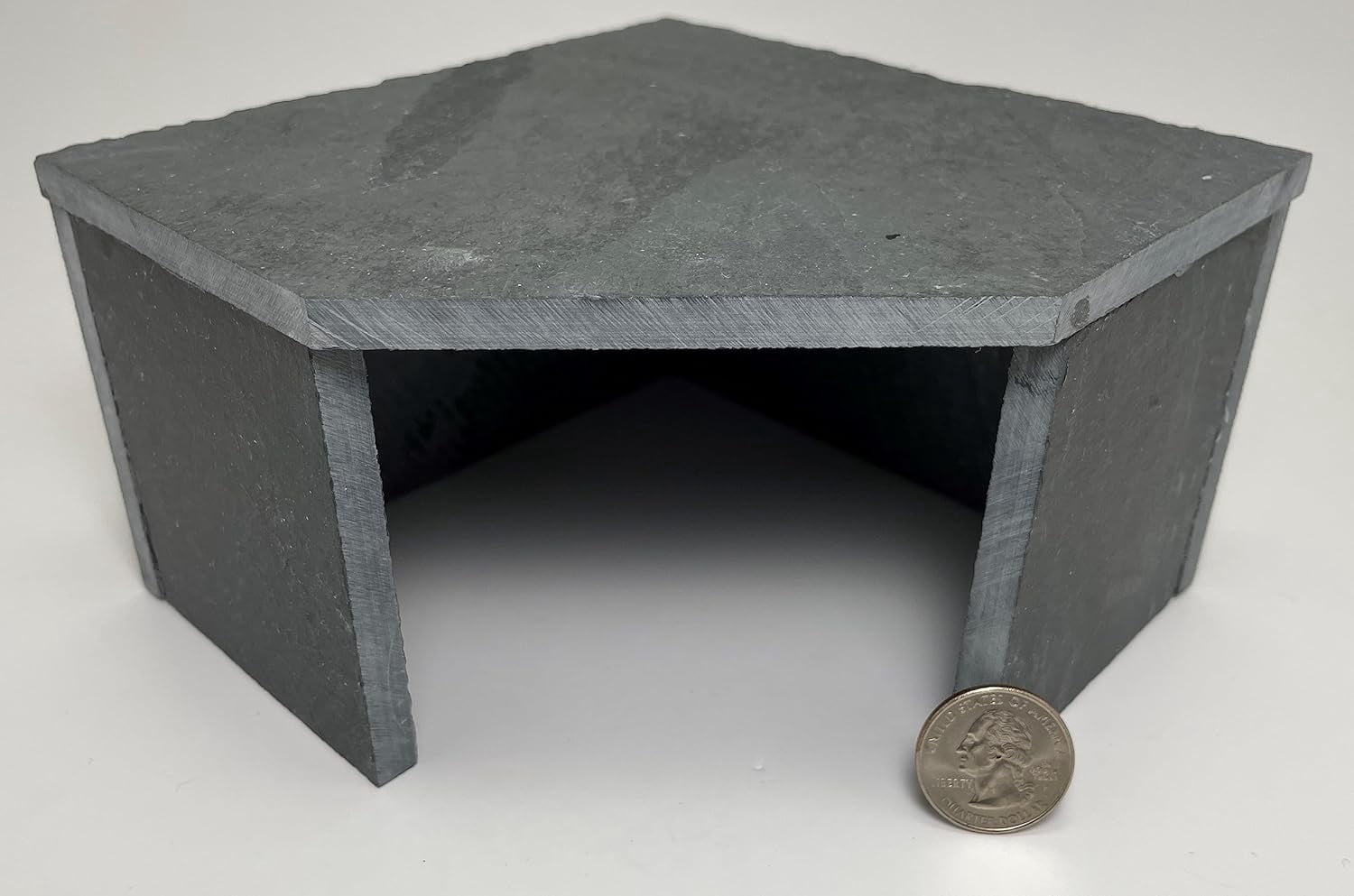 TheFrogHouse Slate Stone Reptile Hide 6x6x3.5 Bottomless Natural Cave ...