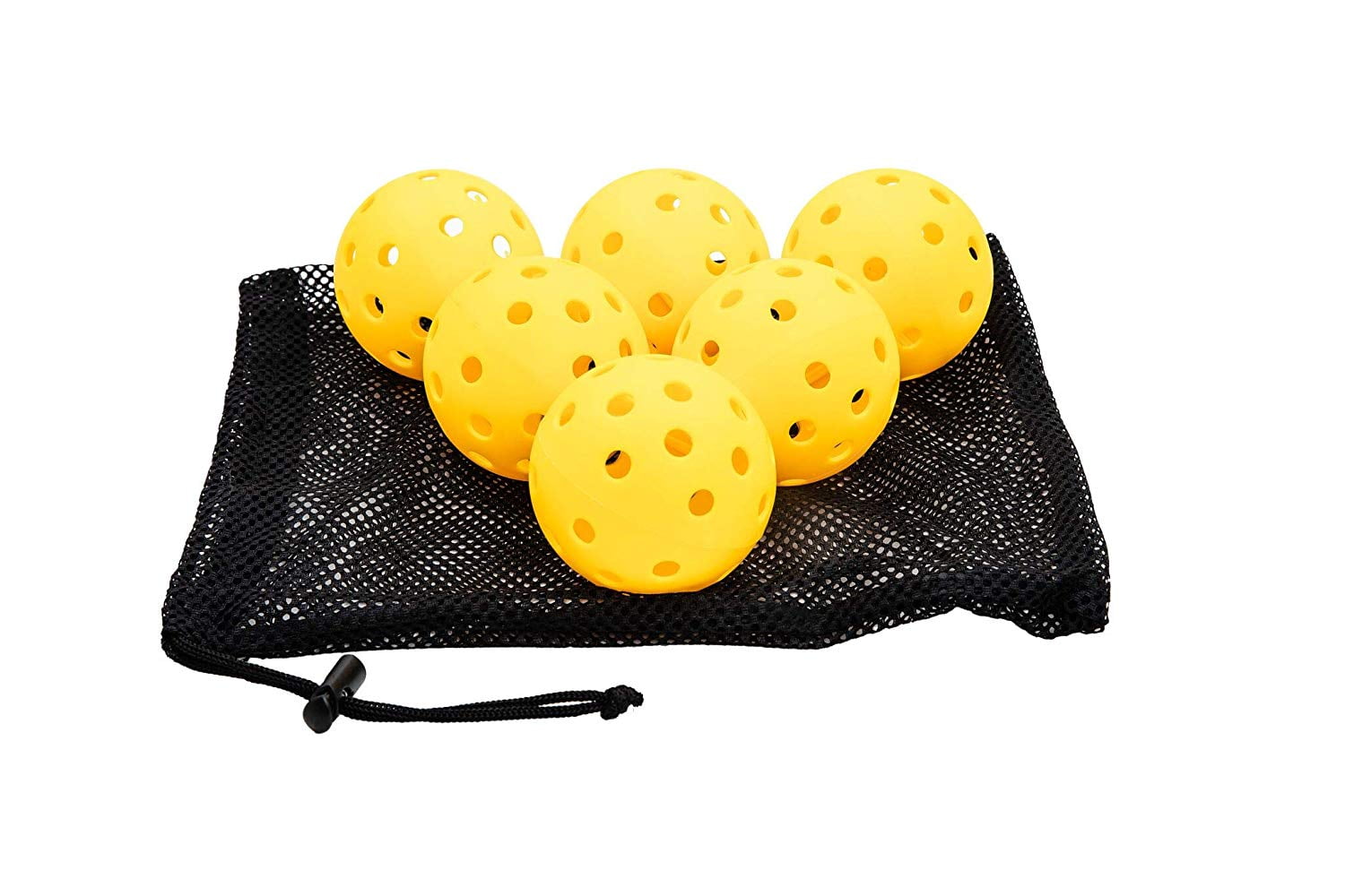 TheKidMall Outdoor Plastic Pickleball Balls with Mesh Drawstring ...