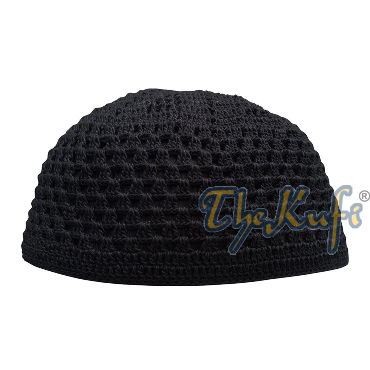 TheKufi® Black Handcrochet Open Weave Kufi Prayer Cap Muslim Hat ...