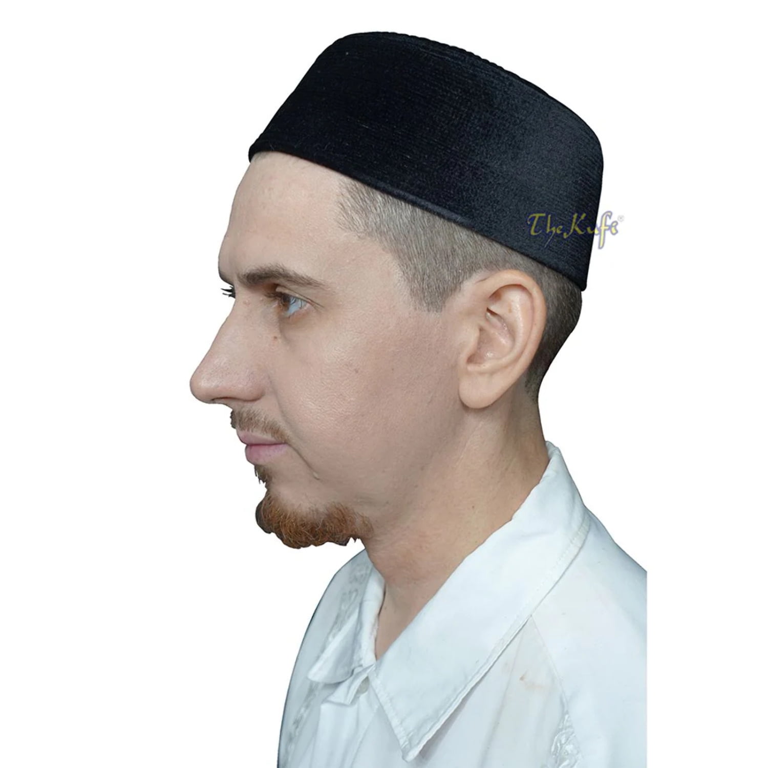 TheKufi® Black Topi Prayer Cap Rigid Velvet Hat Turkish Chechen Style ...