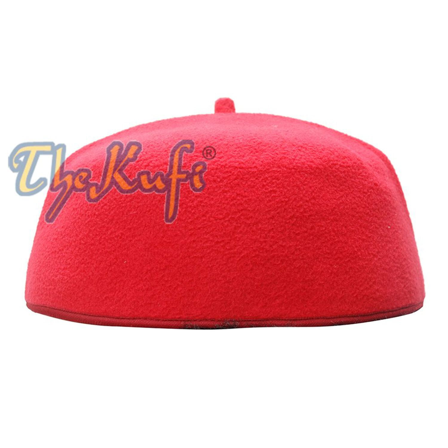 TheKufi® Red Islamic Hat Hand-made Moroccan Fez-style Muslim Kufi with ...