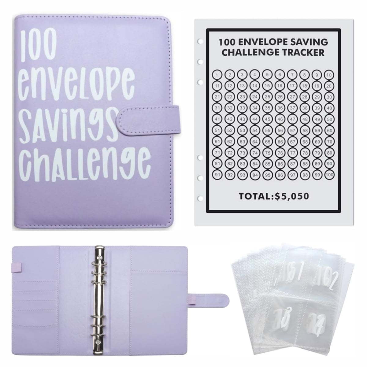 TheLSBeauty 100 Envelope Challenge Budget Binders, Money Saving Binder ...