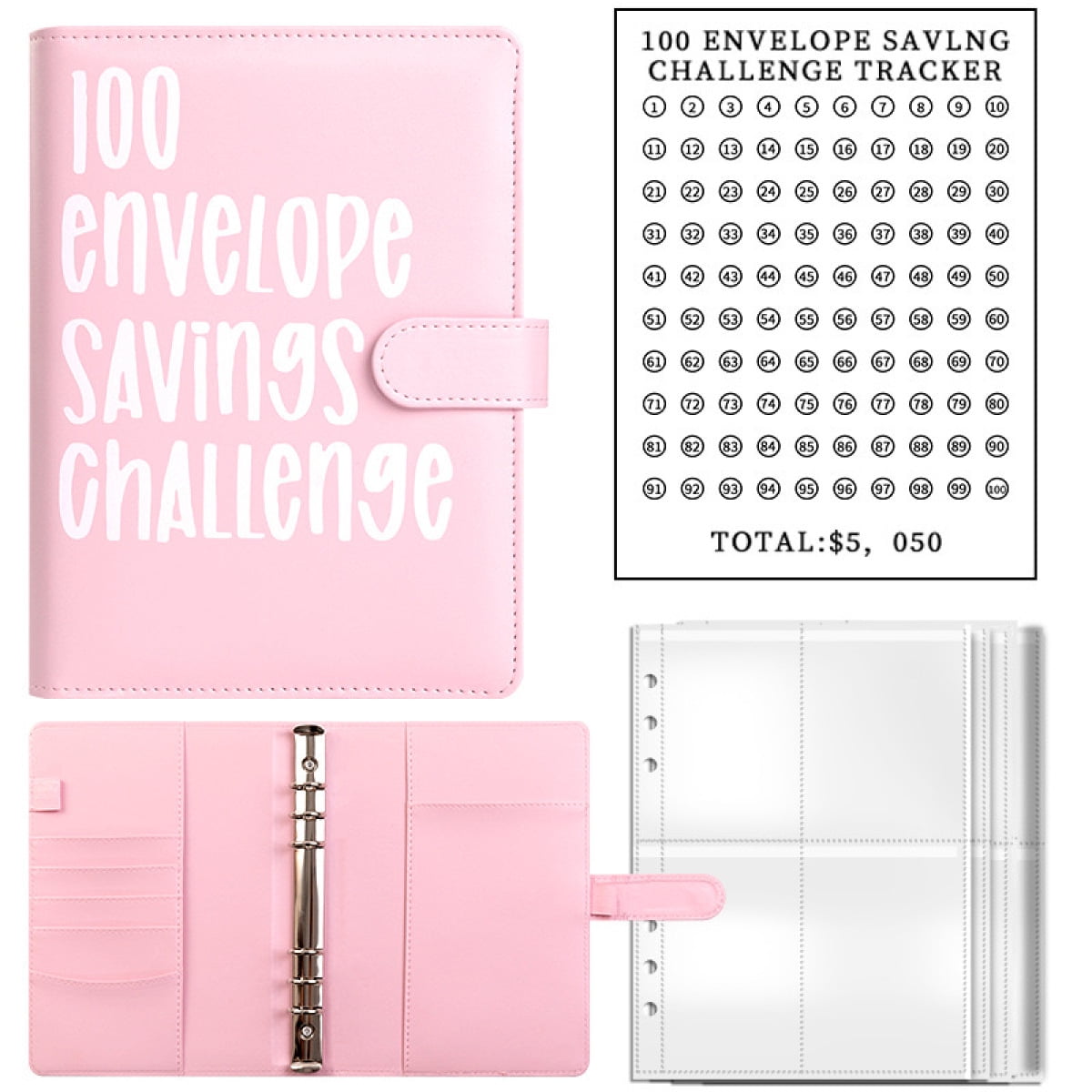 TheLSBeauty 100 Envelope Challenge Budget Binders, Money Saving Binder ...