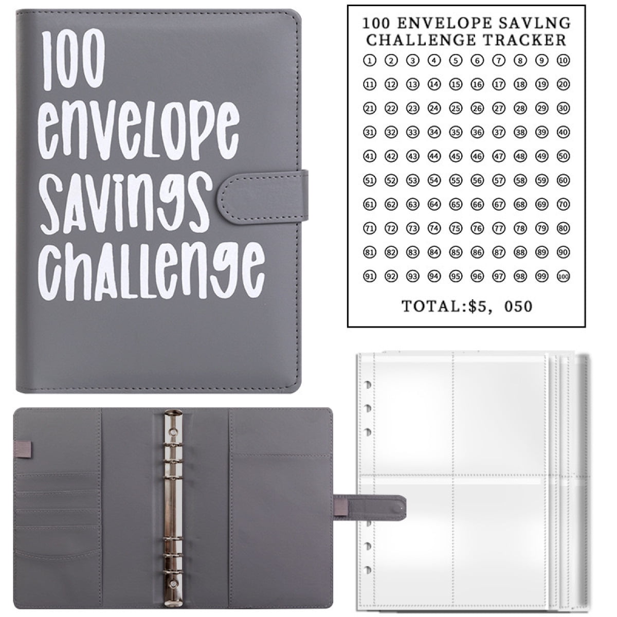 TheLSBeauty 100 Envelope Challenge Budget Binders, Money Saving Binder ...