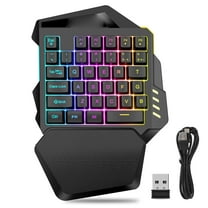 One-hand Gaming Keyboard USB 35 Keys Colorfull Backlit Portable Mini ...