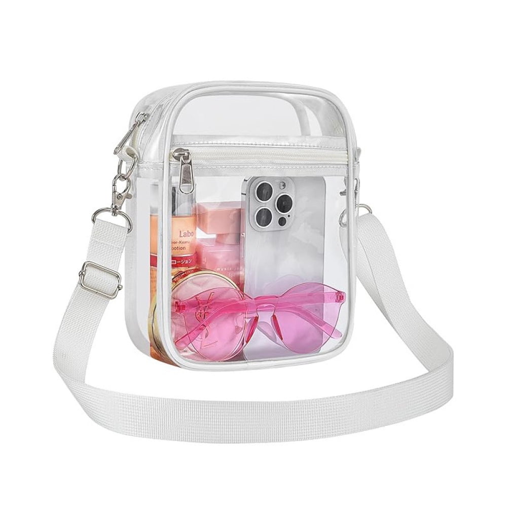 TheLSBeauty Clear Crossbody Bag,PVC Clear Shoulder Bag,Stadium Approved ...