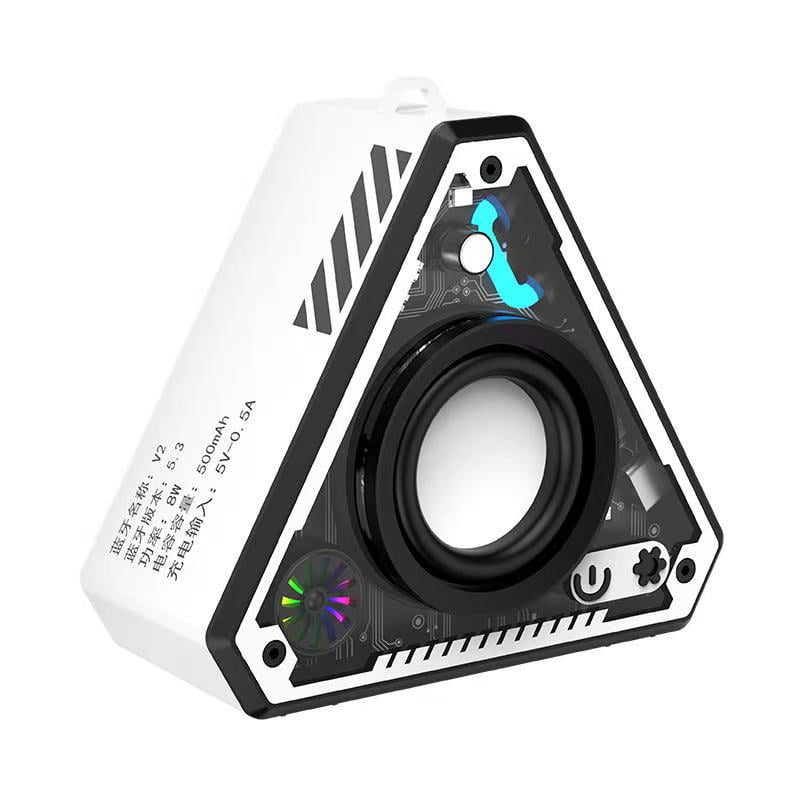 TheLSBeauty bluetooth 5.3 Colorful LED Portable Triangle Mech Speaker ...