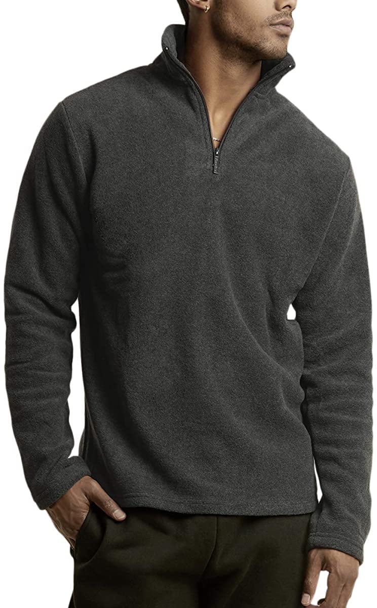 TheLovely Men's Fleece Quarter Zip Pullover Lightweight Sweater Jacket ...