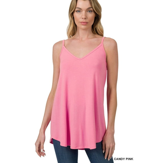 TheLovely Women & Plus Front and Back Reversible Spaghetti Strap Flowy ...