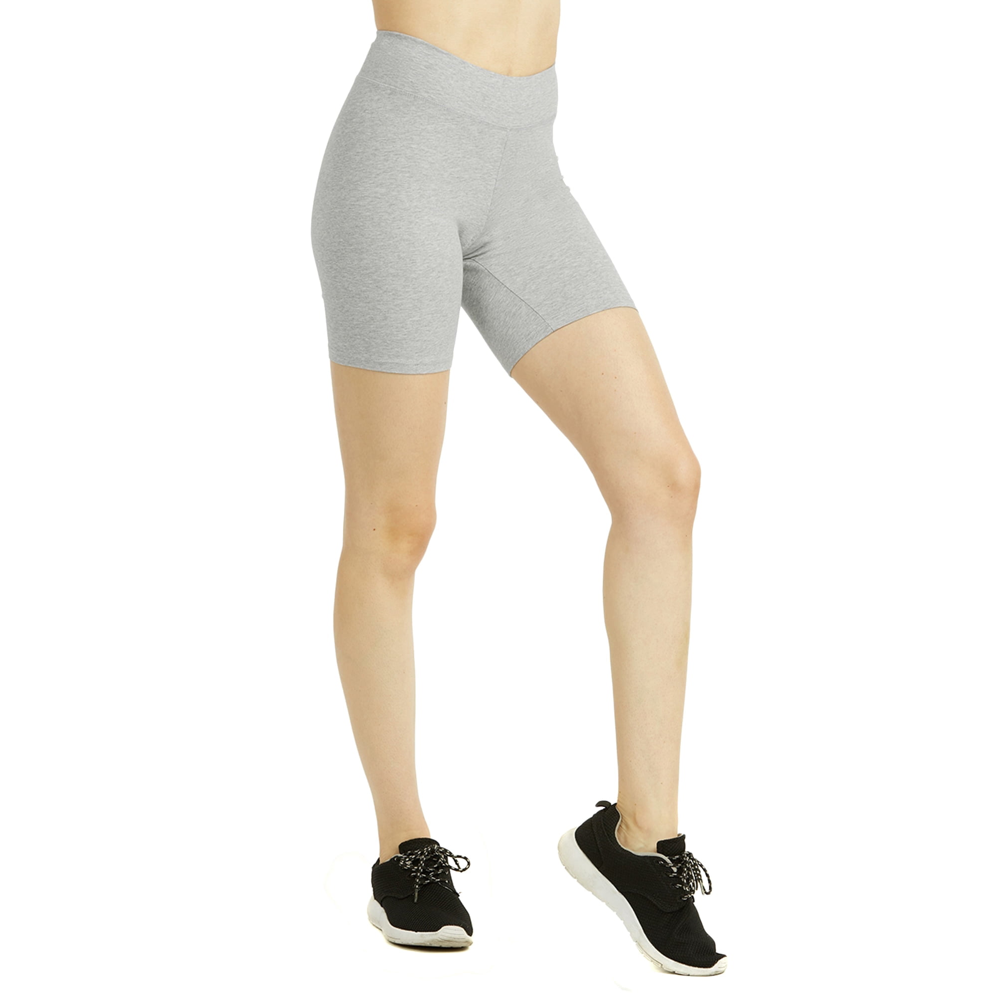 TheLovely Women & Plus Soft Cotton Active Stretch Outseam Workout Biker ...