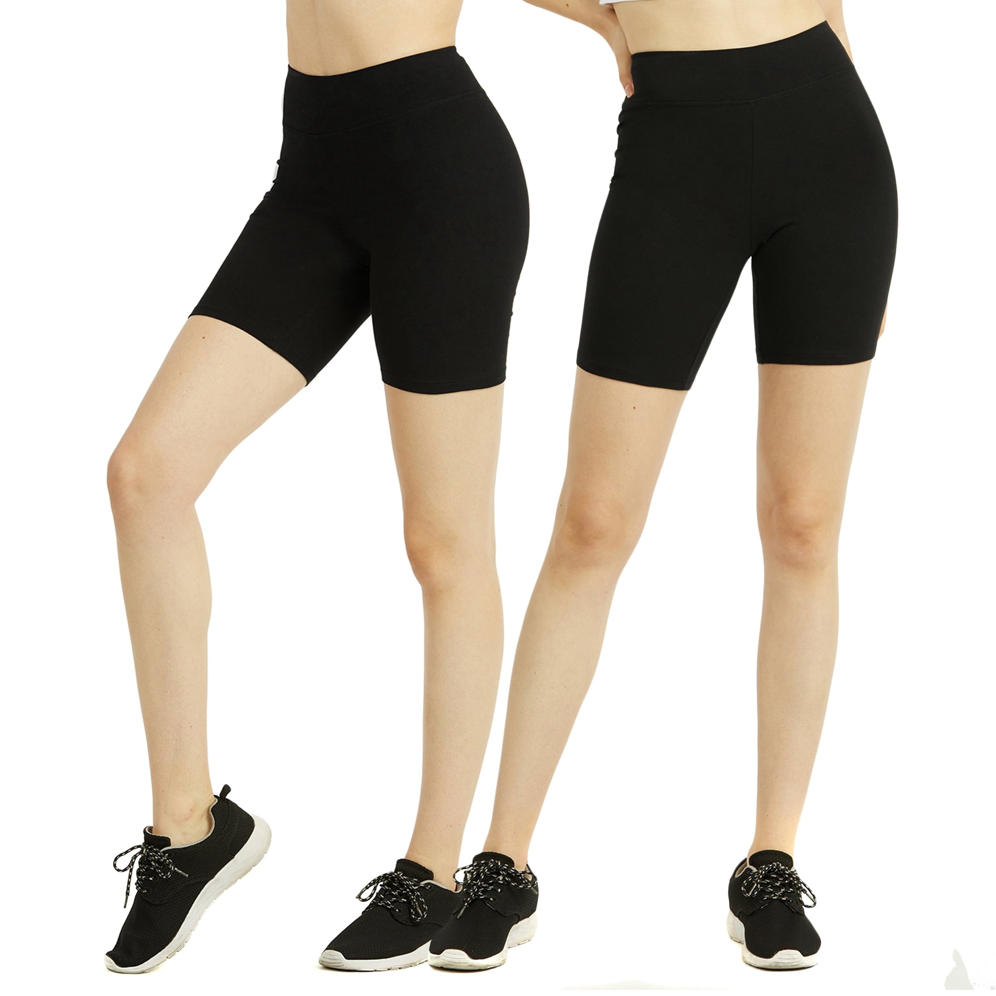 TheLovely Women & Plus Soft Cotton Active Stretch Outseam Workout Biker ...