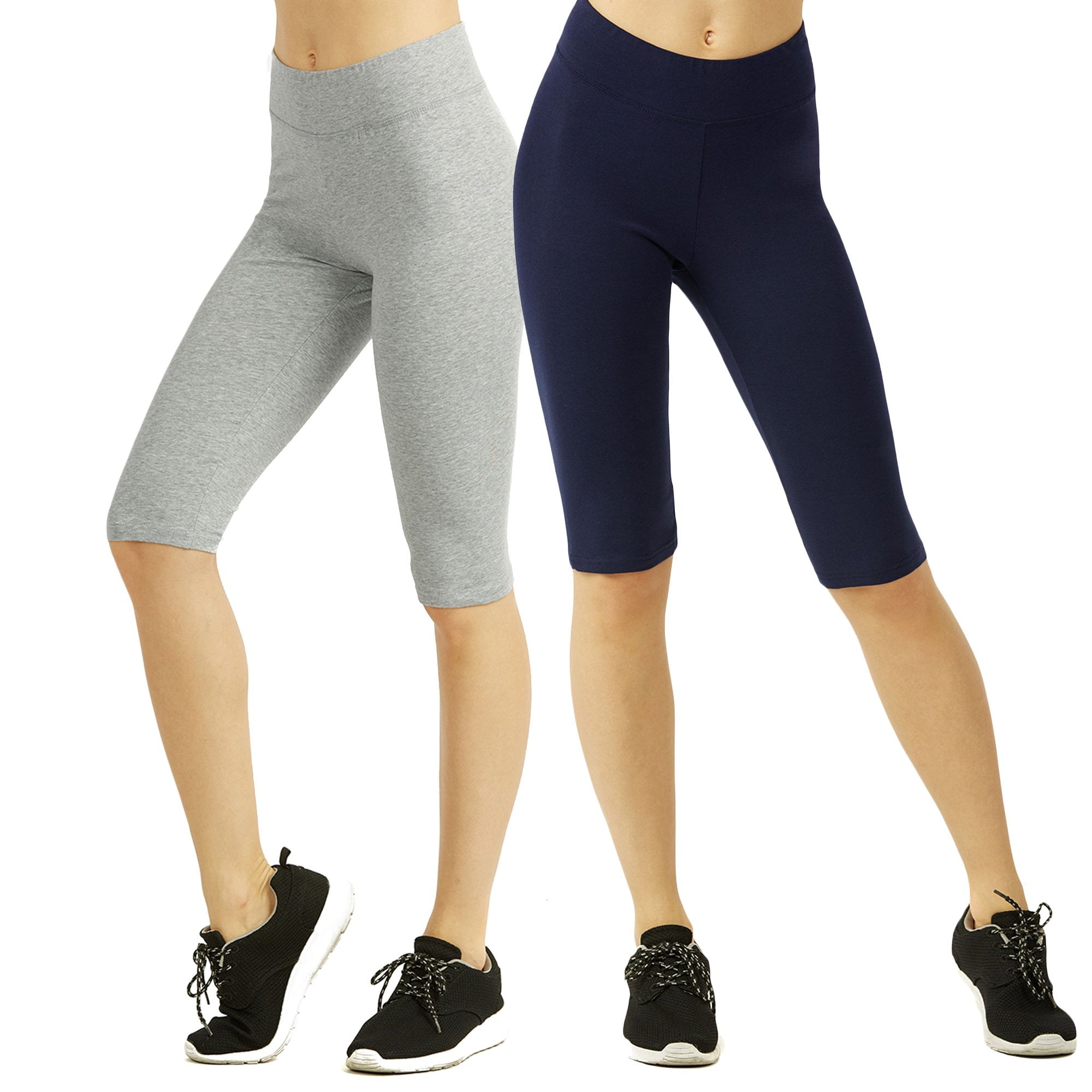 TheLovely Women & Plus Soft Cotton Active Stretch Outseam Workout Capri ...