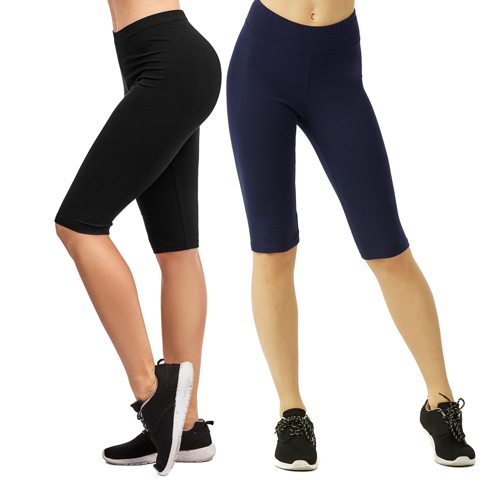 TheLovely Women & Plus Soft Cotton Active Stretch Outseam Workout Capri ...