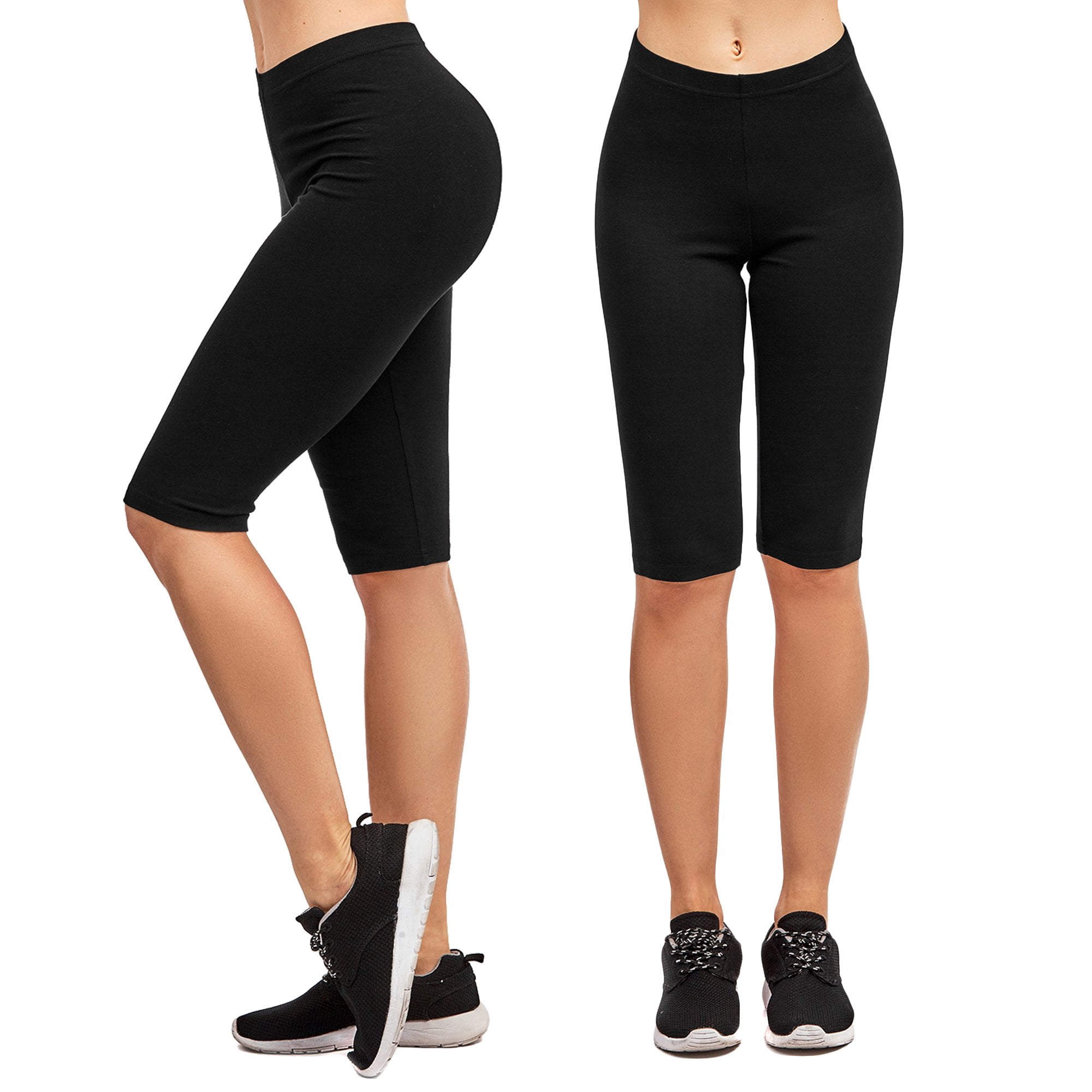TheLovely Women & Plus Soft Cotton Active Stretch Outseam Workout Capri ...