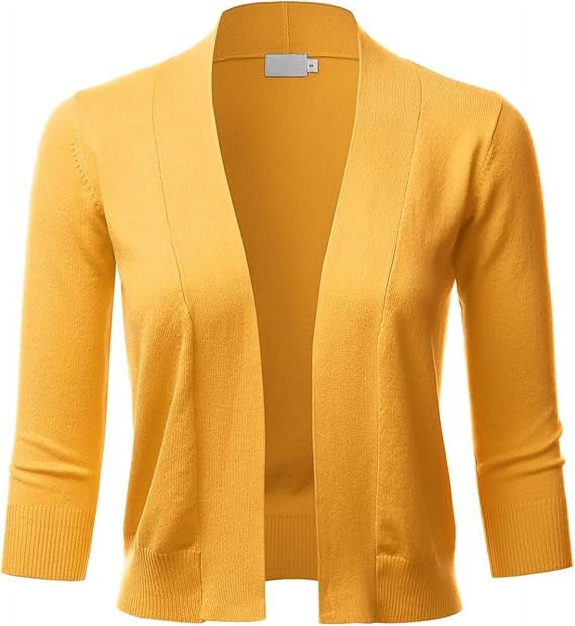TheLovely Women's 3/4 Sleeve Solid Open Front Cropped Bolero Shurug ...