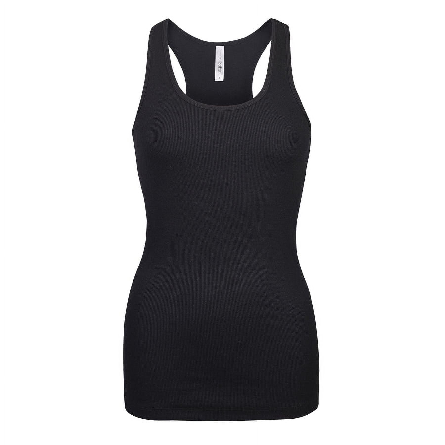 TheLovely Women's Ribbed Knit Racerback Cotton Active Tank Top ...