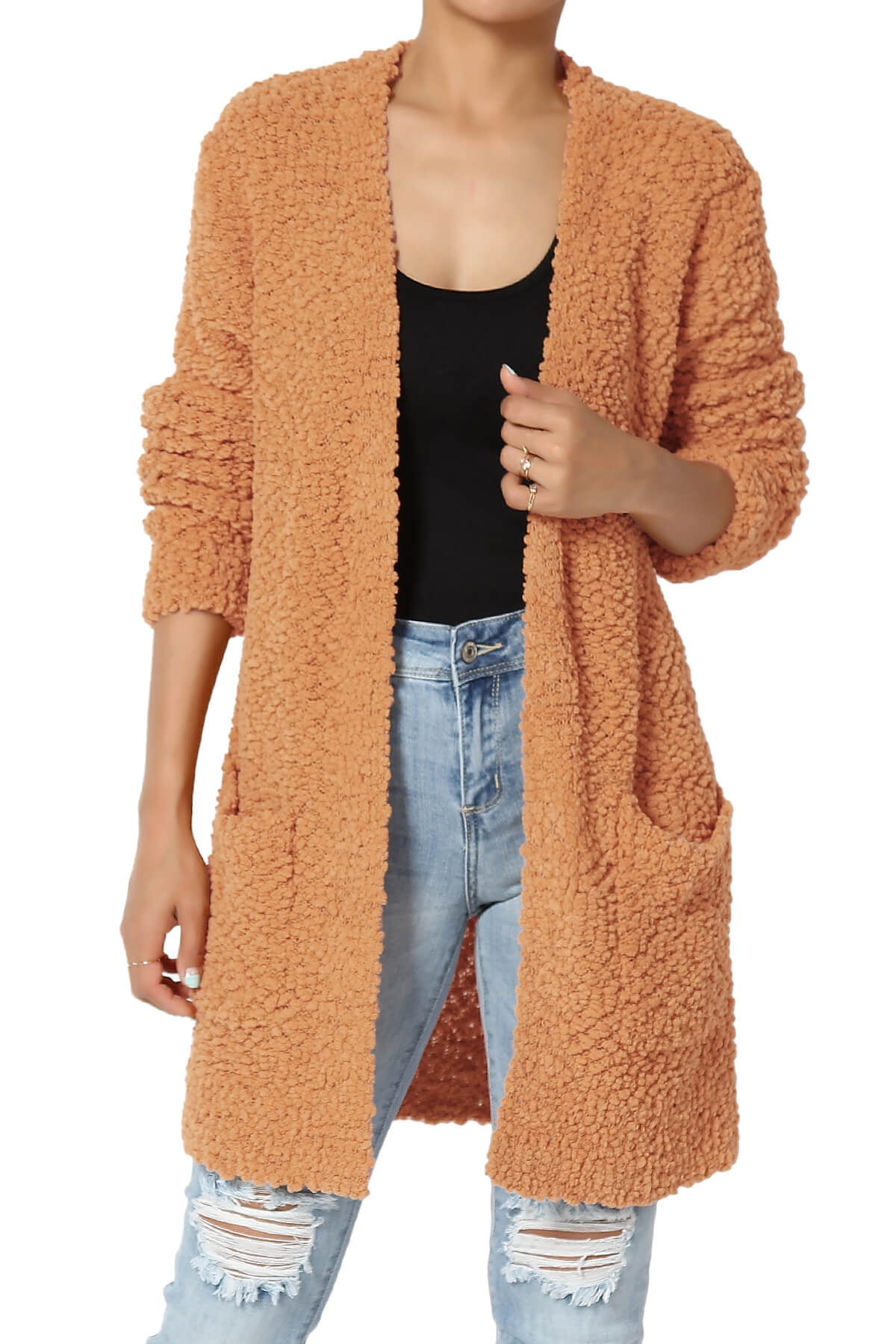 TheMogan Cardigan Sweaters for Women Cozy Soft Popcorn Knit with ...