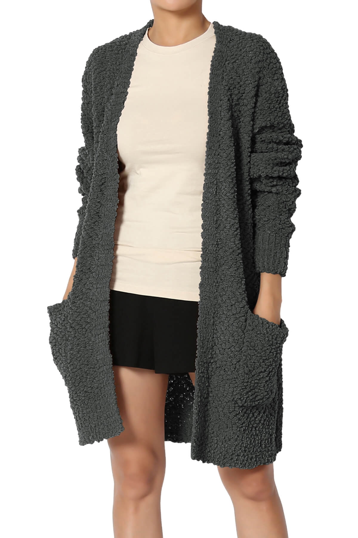 TheMogan Cardigan Sweaters for Women Cozy Soft Popcorn Knit with ...