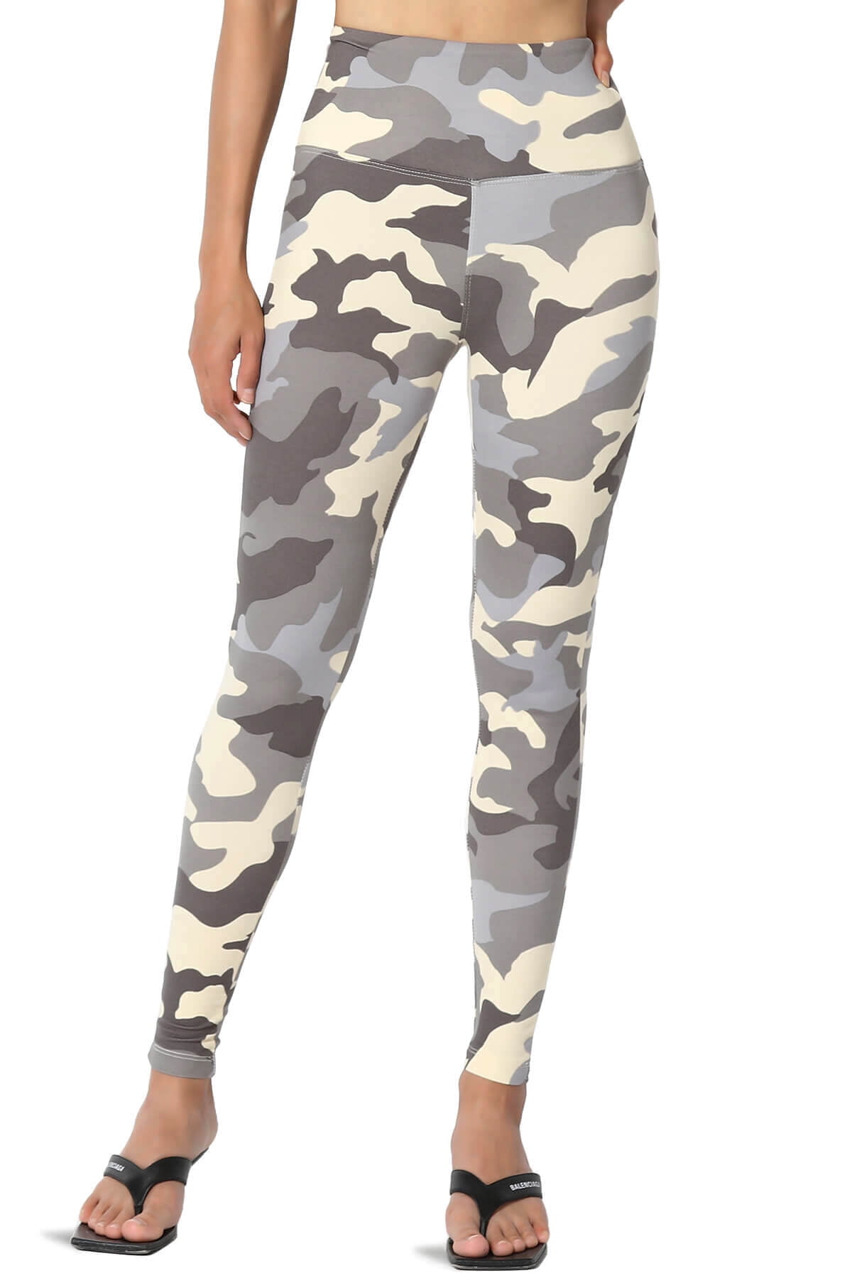 TheMogan Women's Army Camouflage Print High Rise Microfiber Full Length ...