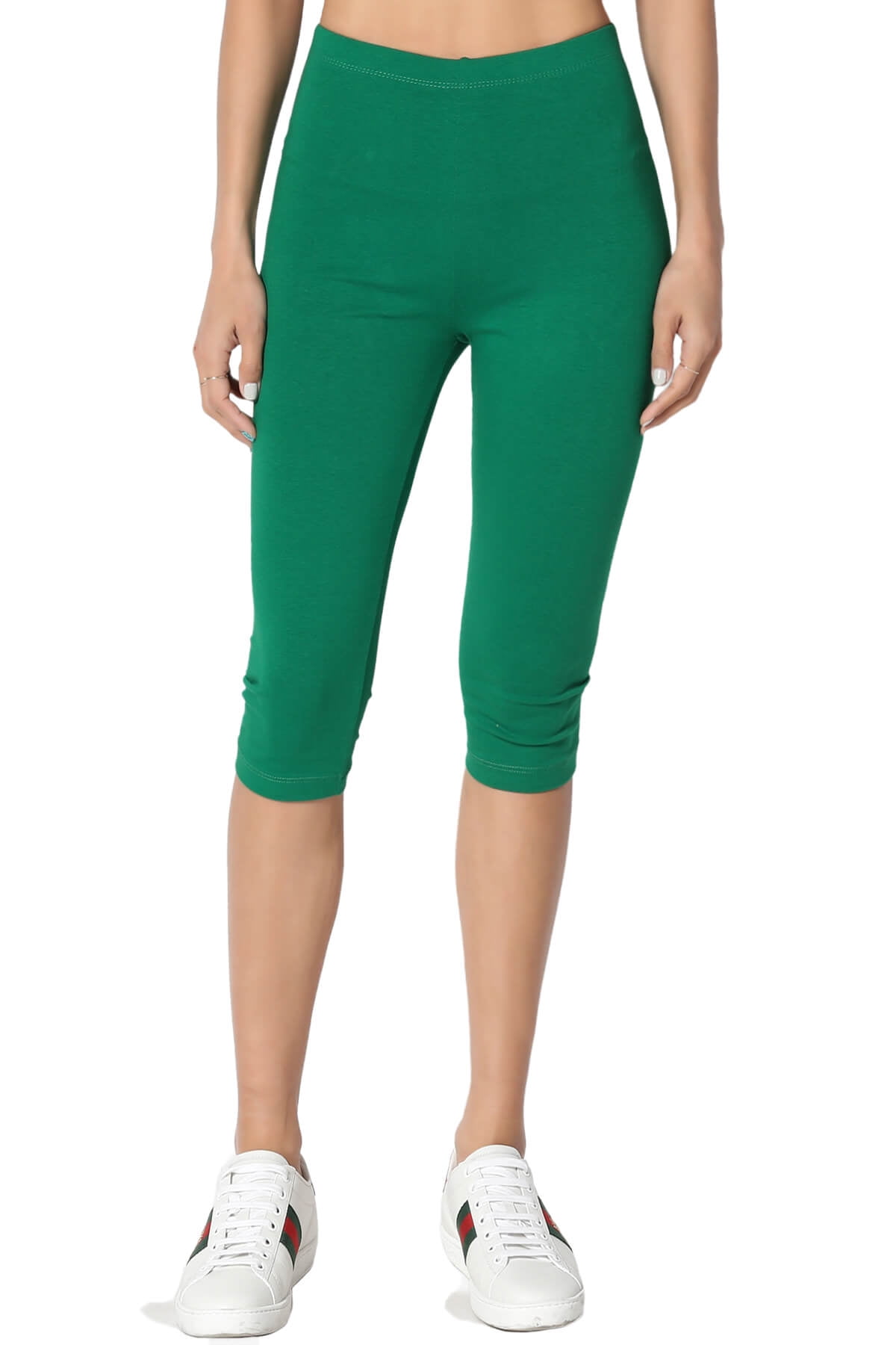 TheMogan Women's Essential Basic Cotton Spandex Stretch Below Knee Length Capri Leggings Casual ...