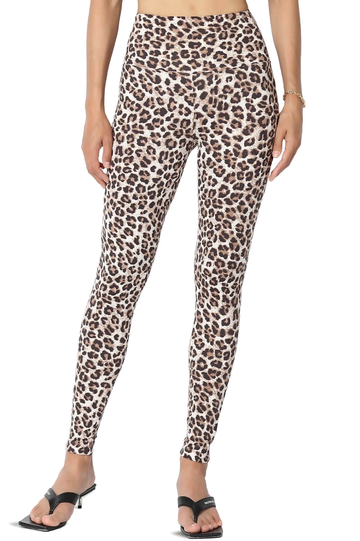 Themogan Womens Leopard Print High Waist Soft Microfiber Full Length