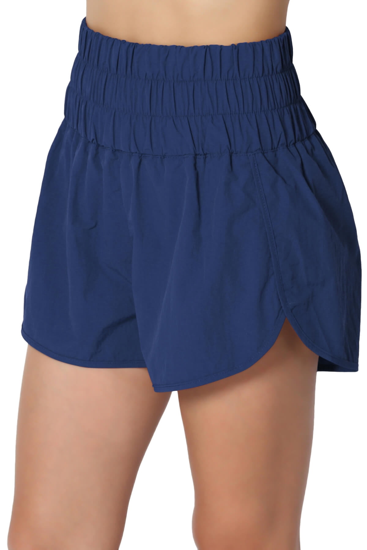 TheMogan Women's Lightweight Elastic High Waist Summer Shorts w Inner ...