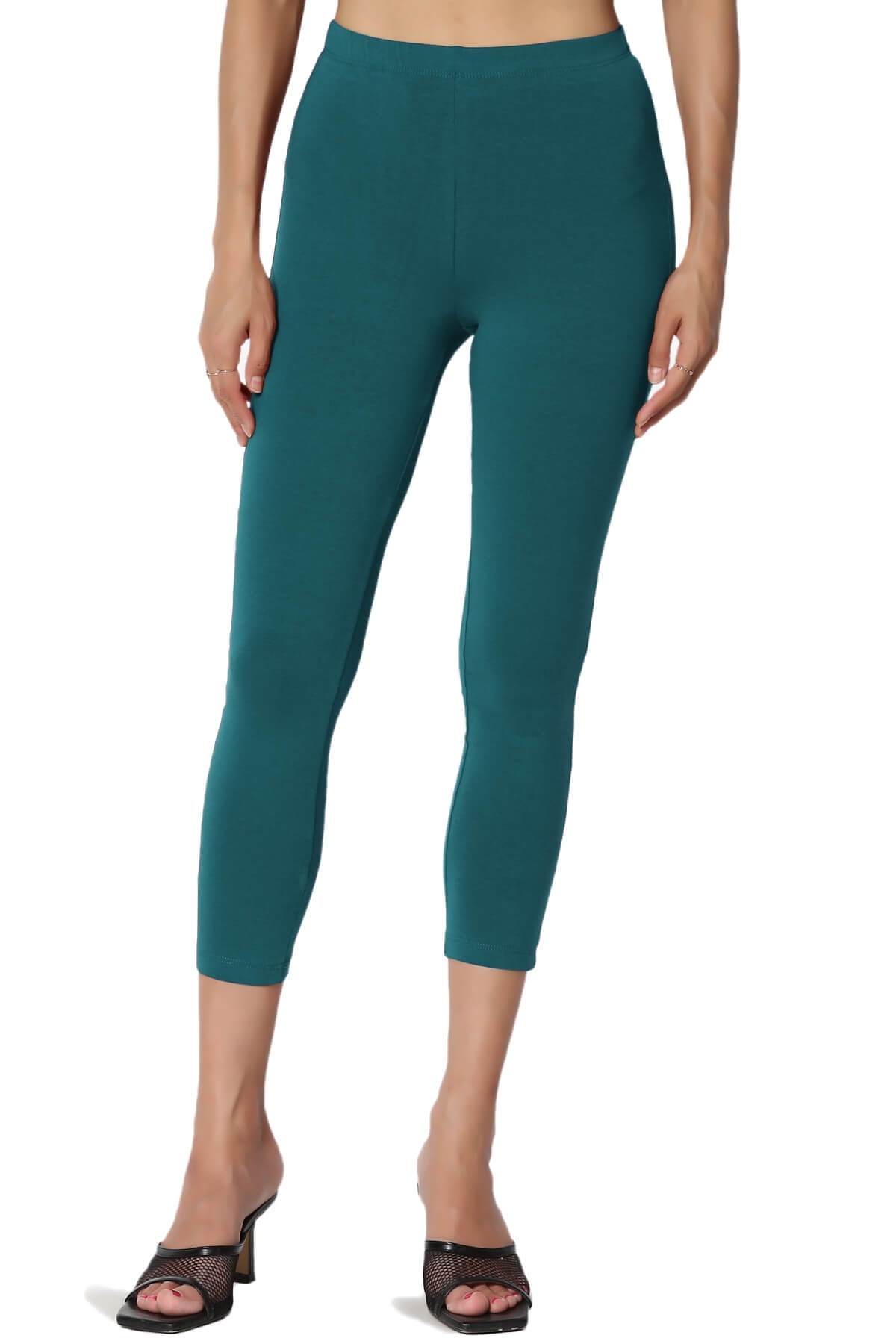 TheMogan Women's PLUS Luxe Stretch Cotton Jersey High Rise Cropped ...