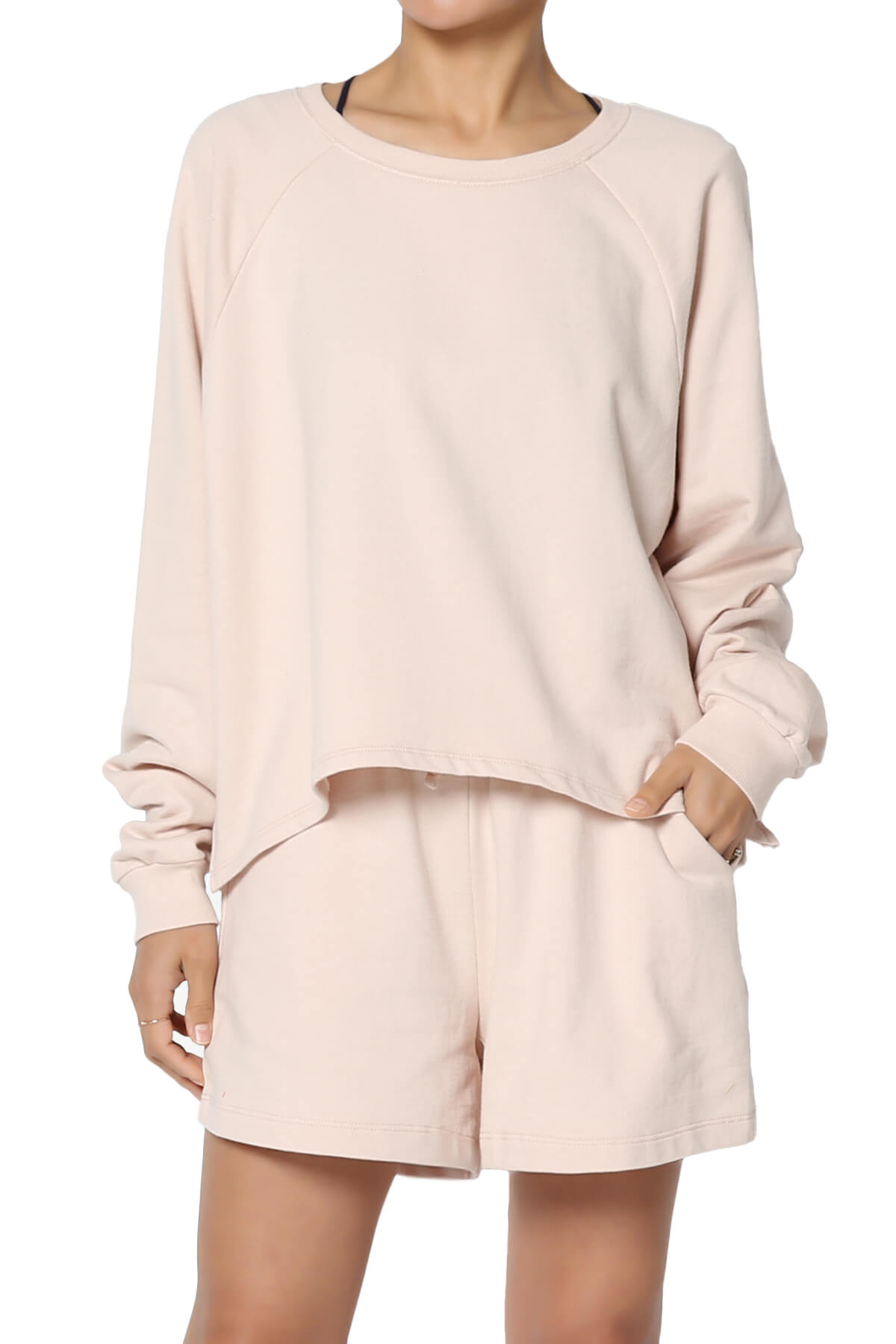 TheMogan Women's S~3X Cotton Terry Long Sleeve Oversized Top ...