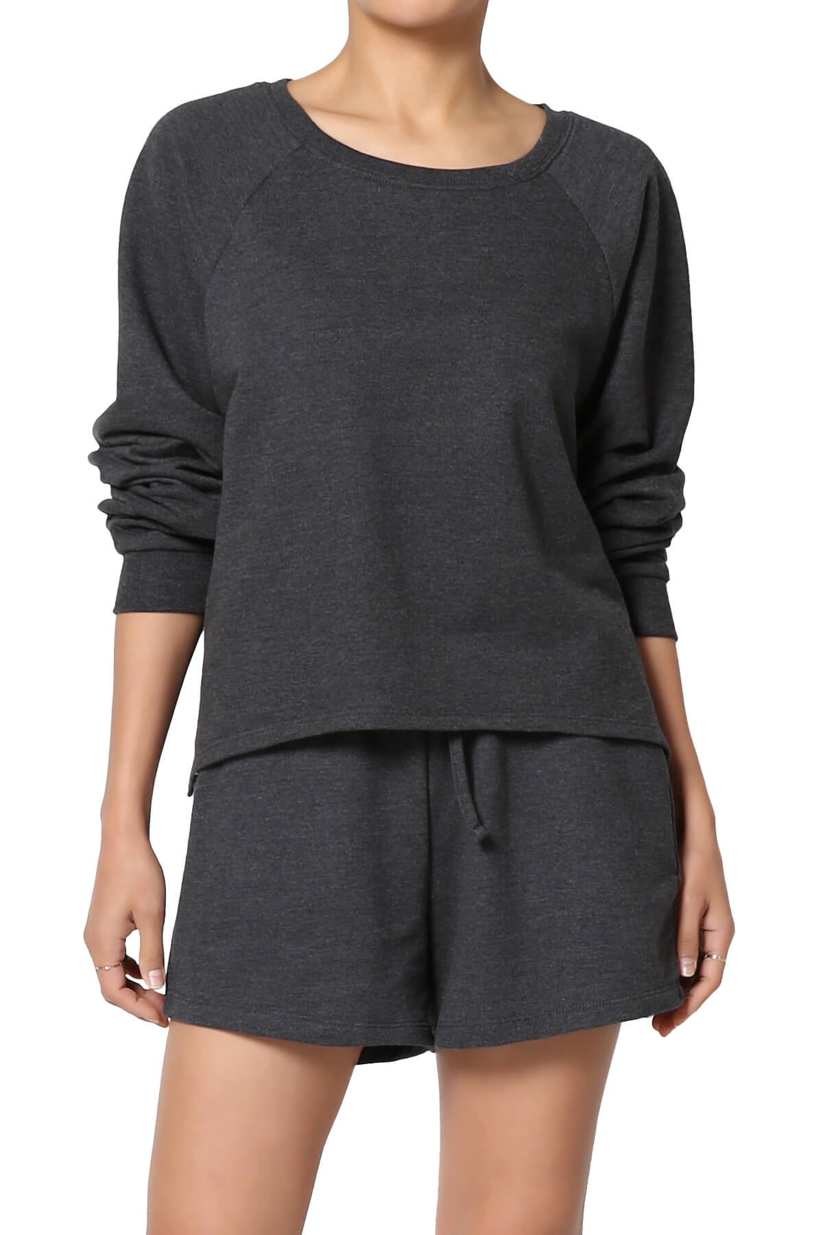 TheMogan Women's S~3X Cotton Terry Long Sleeve Oversized Top ...