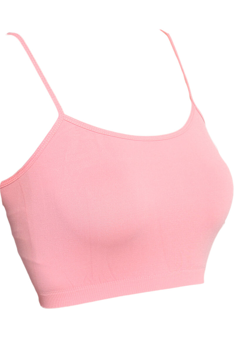 TheMogan Women's Seamless Spaghetti Strap Bra Top Stretch Cami Bandeau ...