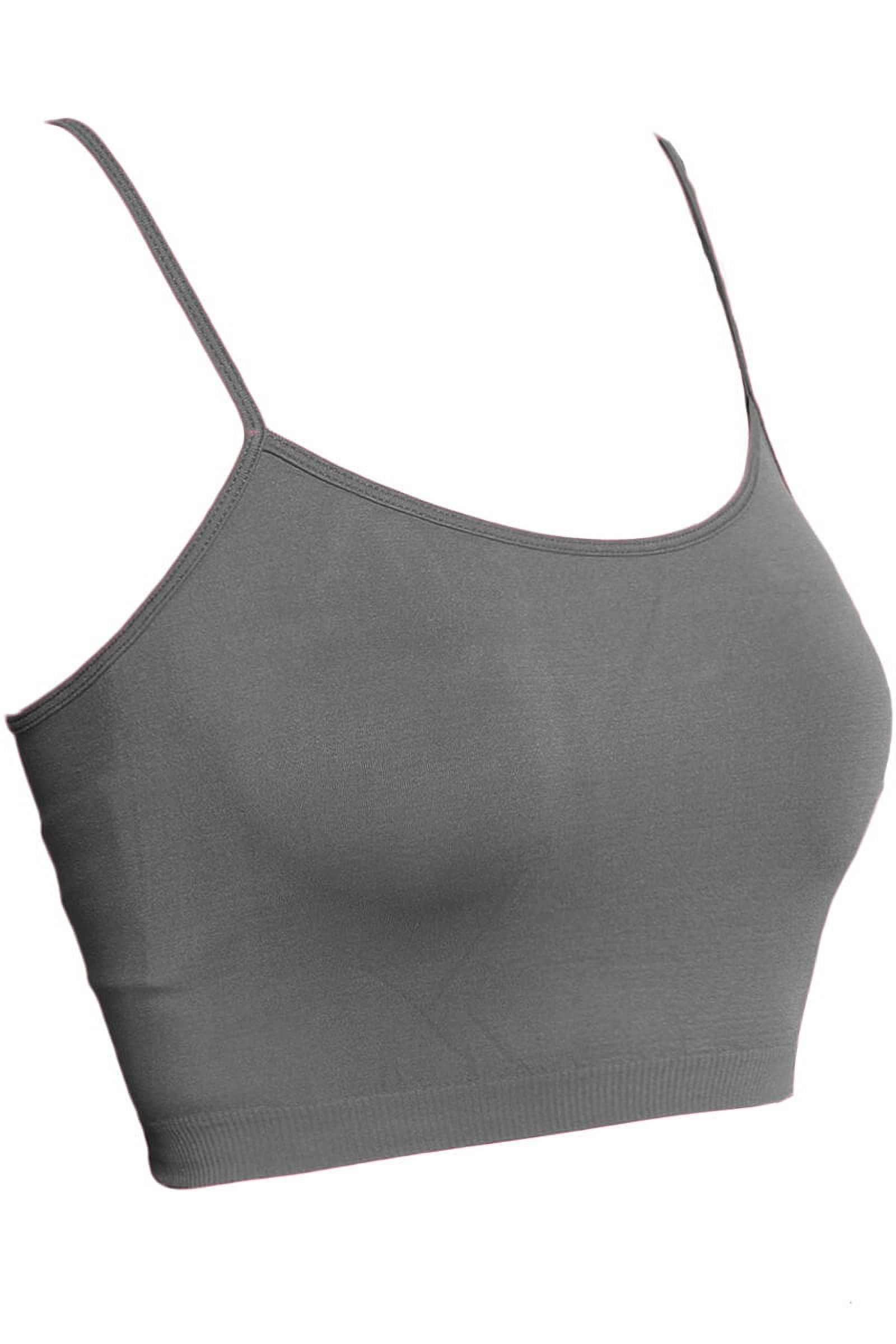 TheMogan Women's Seamless Spaghetti Strap Bra Top Stretch Cami Bandeau ...