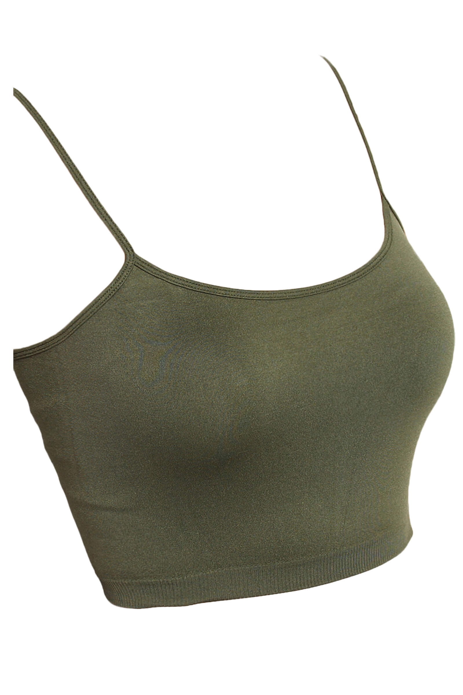 TheMogan Women's Seamless Spaghetti Strap Bra Top Stretch Cami Bandeau ...