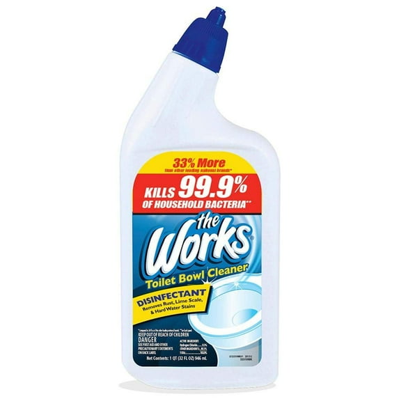 The Works Disinfectant Toilet Bowl Cleaner, 32 oz Bottle, 2 Pack ...