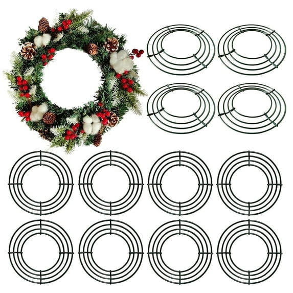 Thealyn 18-Inch Metal Wreath Frame 12-Pack for Thanksgiving Christmas ...