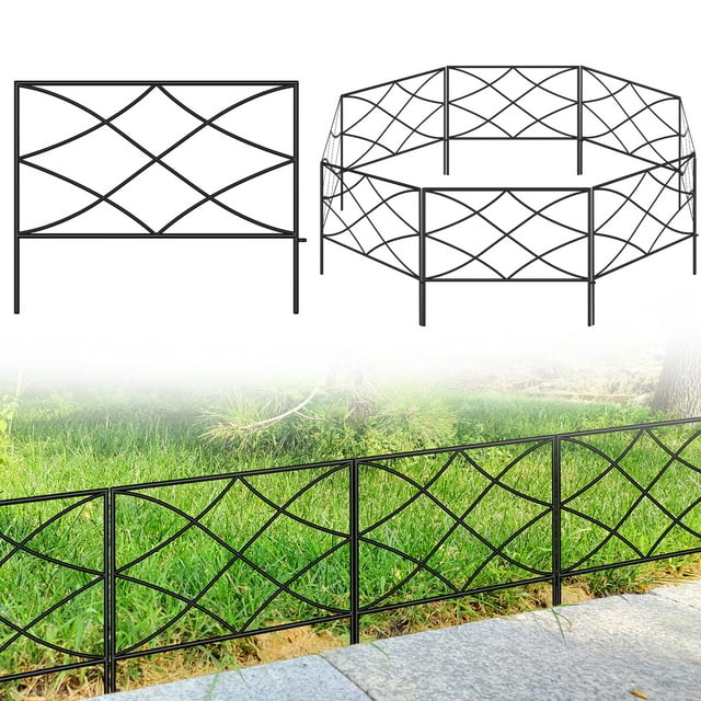Thealyn Folding Metal Garden Fence for Yard & Flower Bed, 16in x 9.16ft ...