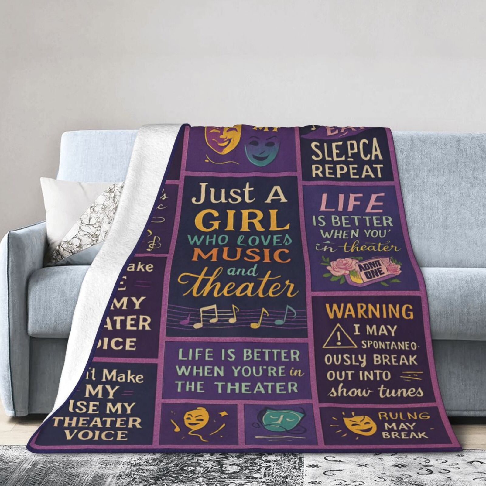 Theater Blanket Gifts for Women, for Girls, Musical Theater Present for ...