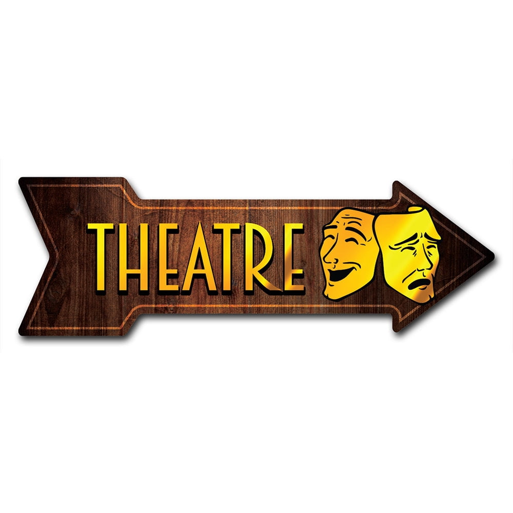 Theatre Arrow Sign | Indoor/Outdoor | Direction Arrow Sign Funny Home ...