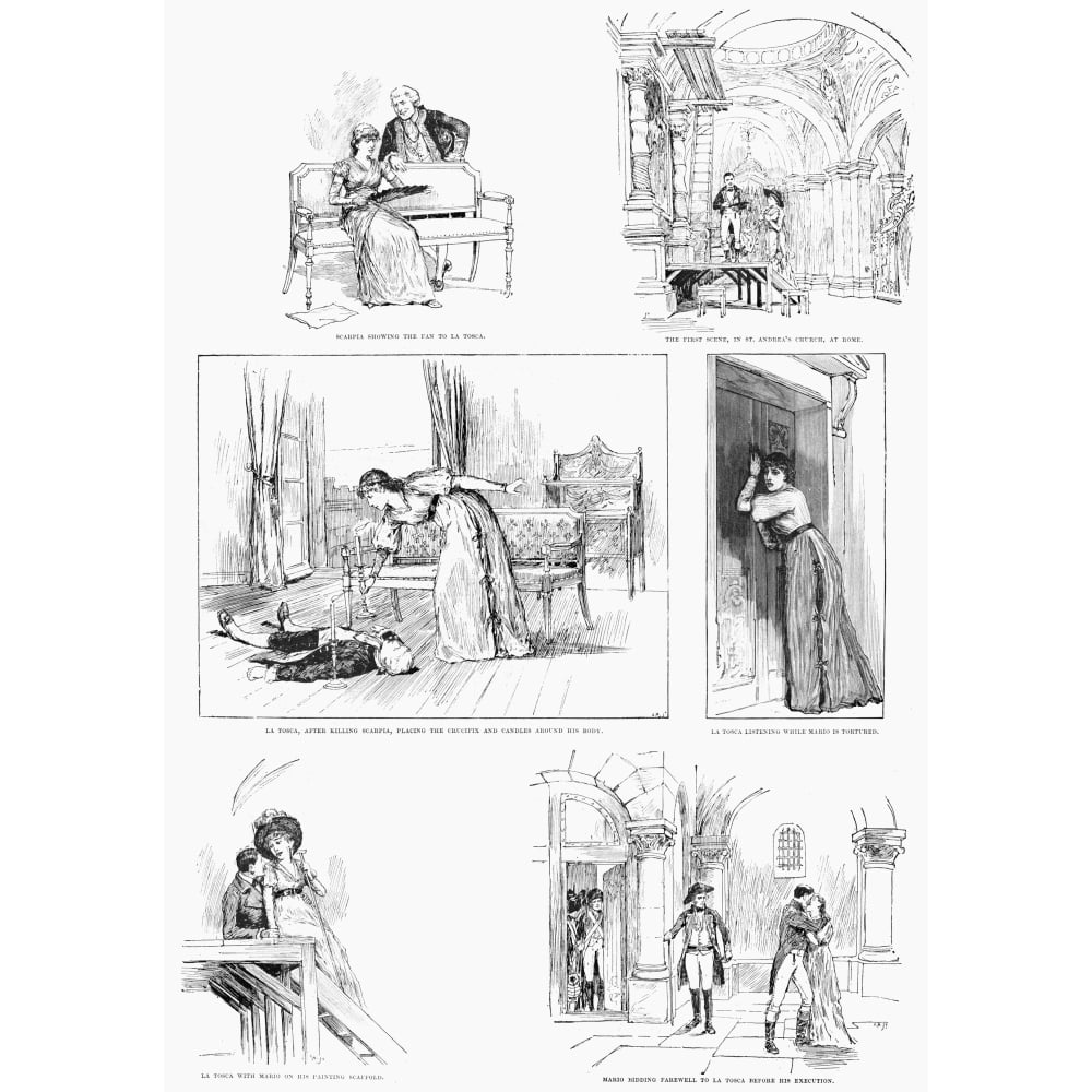 Theatre La Tosca 1887. Nscenes From The Play 'La Tosca ' By Victorien ...