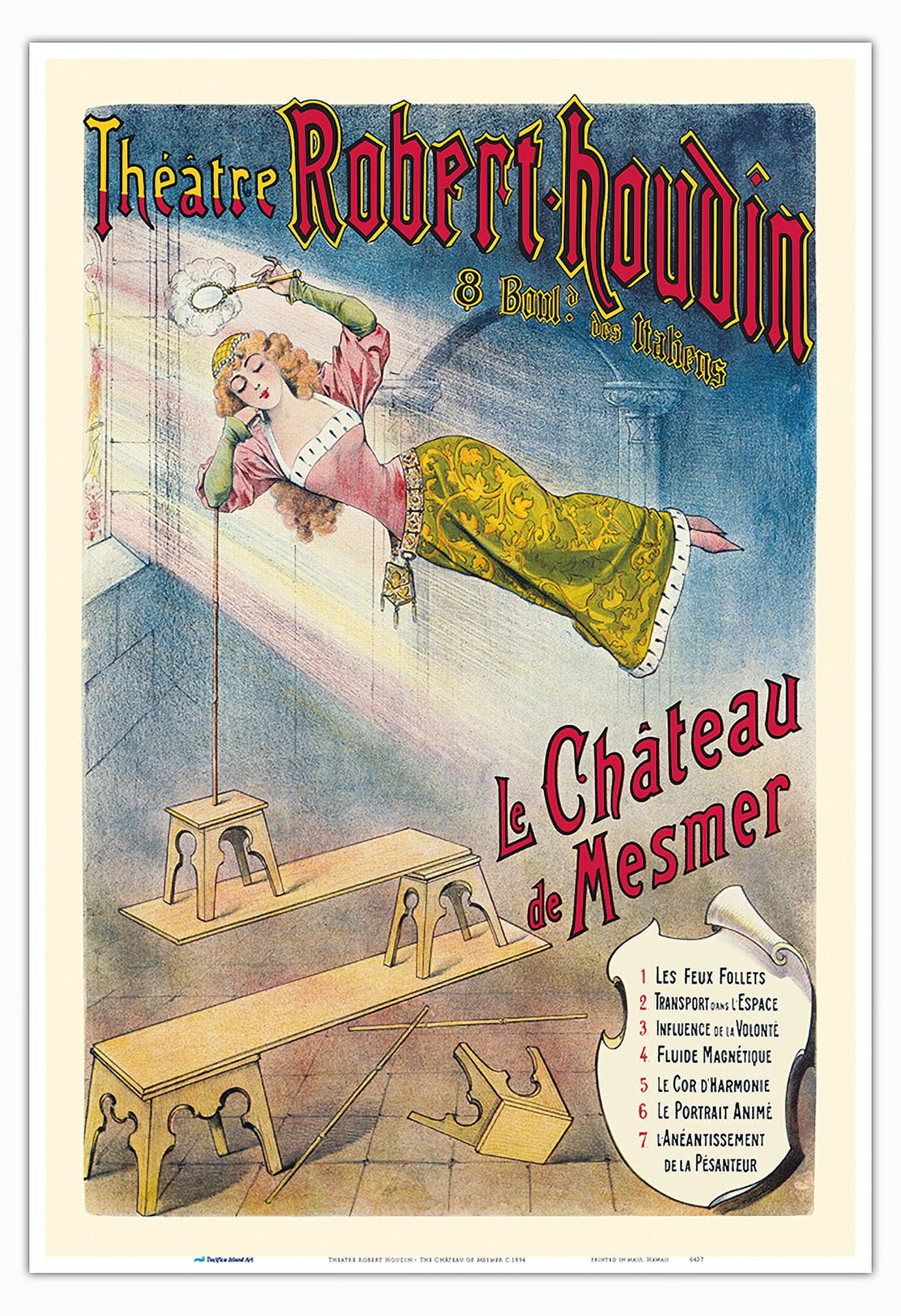 Theatre Robert Houdin - The Château of Mesmer - Vintage Magic Poster c.1894 - Master Art Print ...