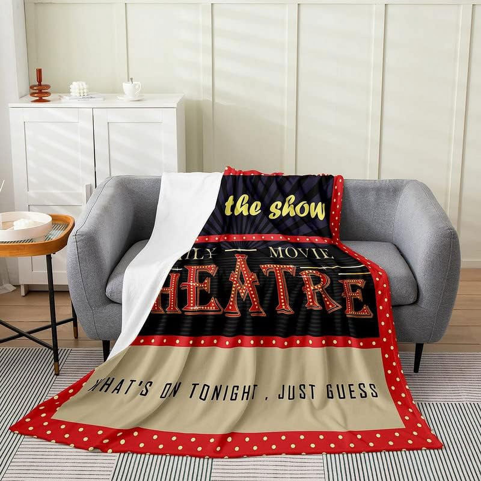 Theatre Theme Flannel Fleece Throw Blanket Kids,Vintage Cinema Movie ...