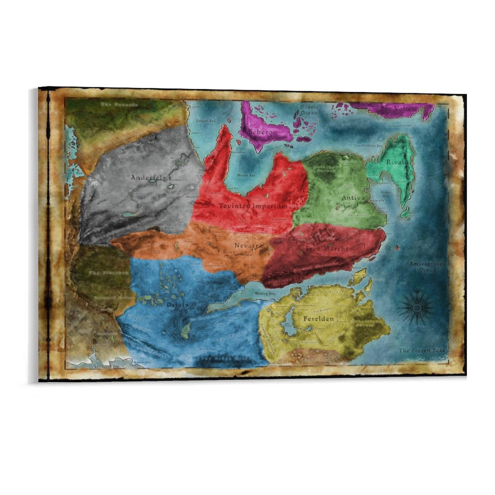 Thedas Map Dragon Age Poster Canvas Painting Creativity Poster for ...