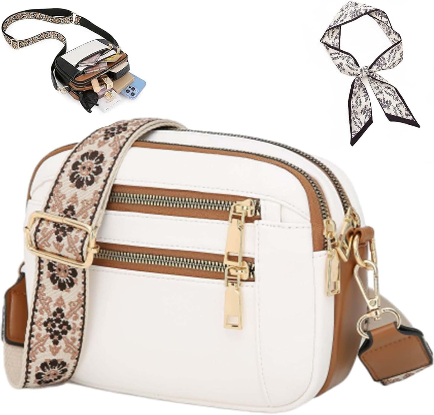 Thehappywind Crossbody Purse, Handmade Colorful Straps Crossbody ...