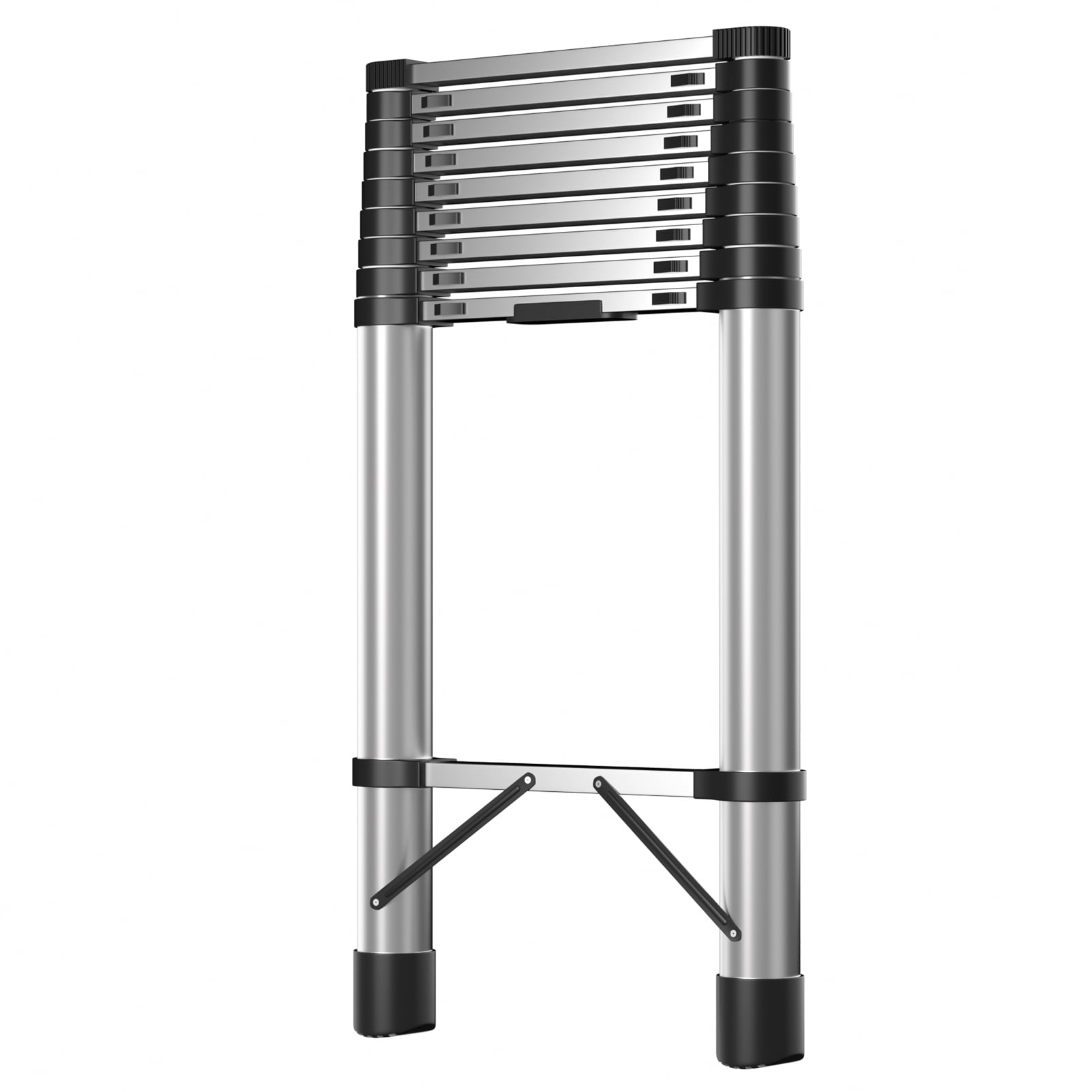 Thehsnt 12.5ft Telescoping Extension Ladder, Stainless Steel Folding ...