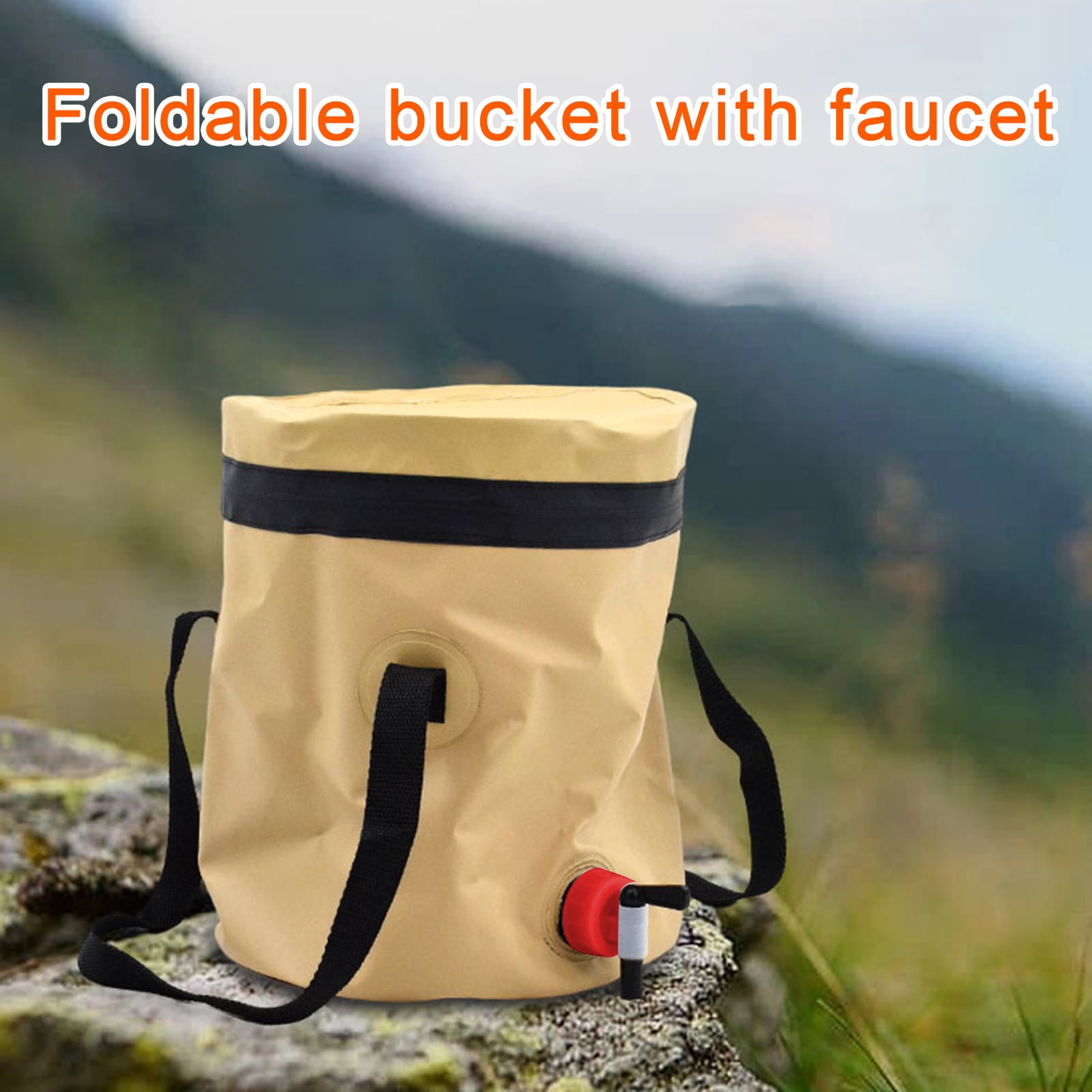 Thehsnt 350oz Outdoor Folding Bucket with Faucet, Leakproof Large ...