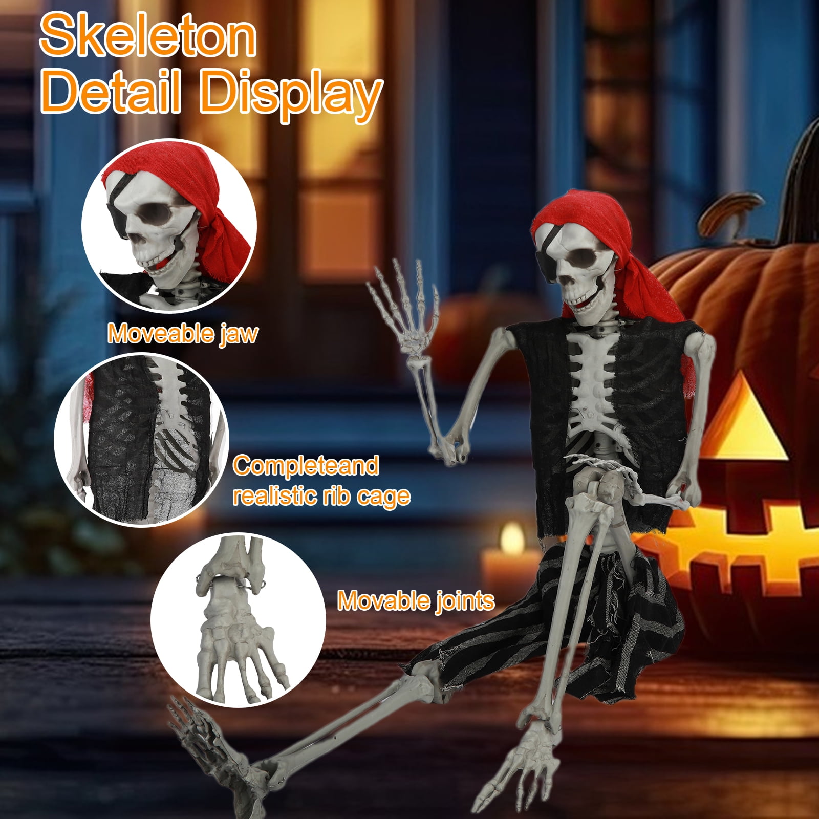 Thehsnt 5.5ft Poseable Life-Size Skeleton - Realistic Human Bone ...