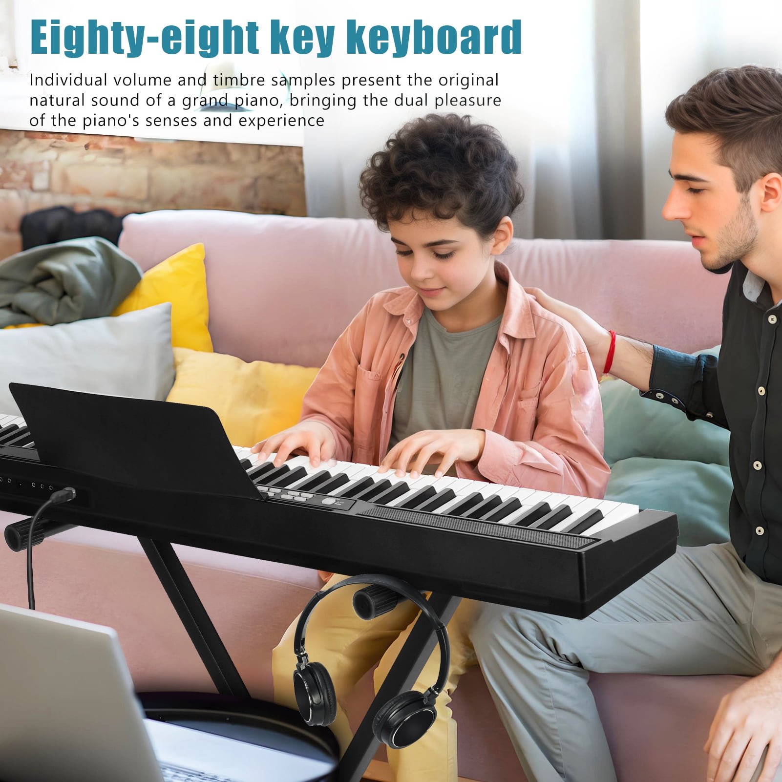 Thehsnt 88-Key Digital Piano Complete Set with Semi-Weighted Keys ...