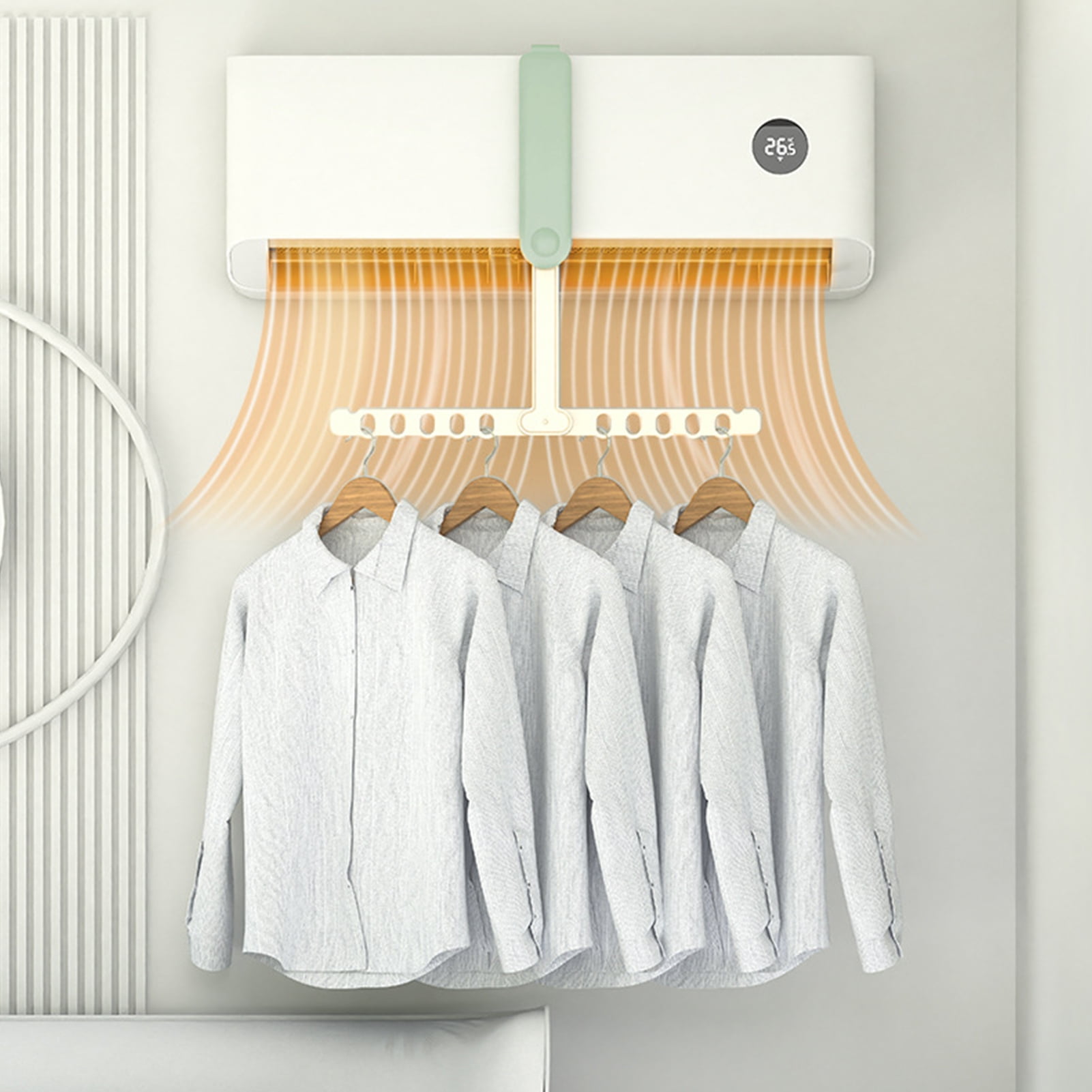 Thehsnt Clothes Rack, Wall Mounted Folding Clothes Hanger, Space-Saving ...